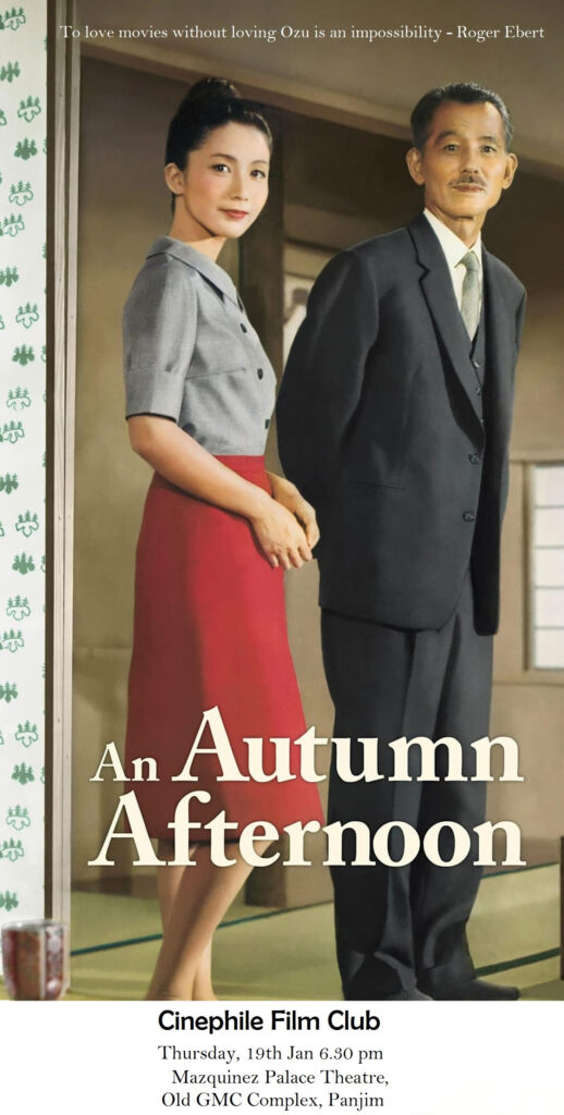 Screening of the Japanese film, “An Autumn Afternoon” at Cinephile Film ...